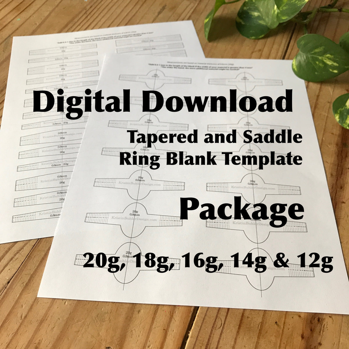 Ring Blank Template PACKAGE—US sizes, Saddle and Tapered—Digital Downl ...